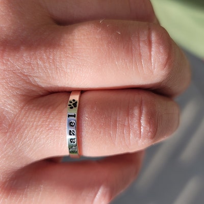 Paw Print Ring, Dog Ring, Personalized Pet Ring, Paw Print Jewelry, Pet ...