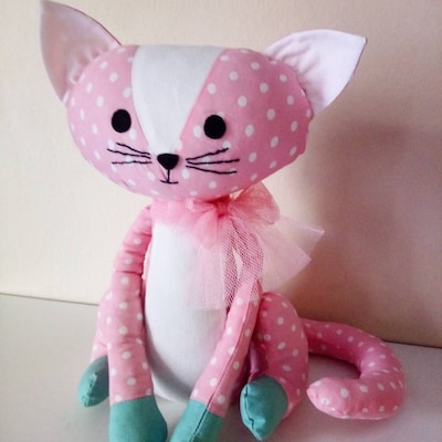 Cat Softie PDF Sewing Pattern, Scrappy Paws Stuffed Animal Pattern ...