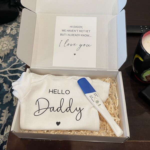 Pregnancy Reveal to Husband, Hello Daddy Pregnancy Announcement Box for ...