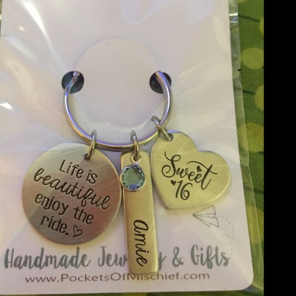 Sweet 16 Keychain | Sweet 16 Gift | Personalized Sweet 16 Keychain ...