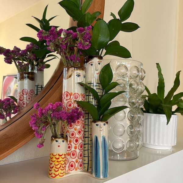 Crazy Family Ceramic Bud Vases • Pottery Vases for Dried Flowers ...