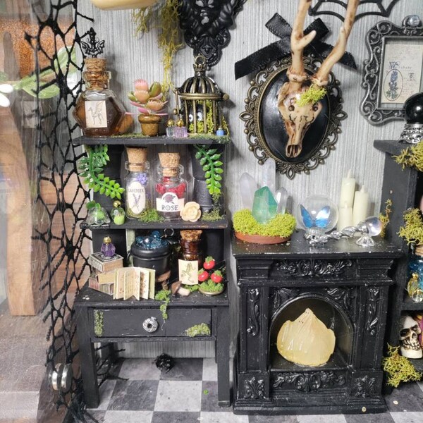 DIY KIT | Miniature Fairy Witch Desk | Dollhouse Apothecary Desk ...