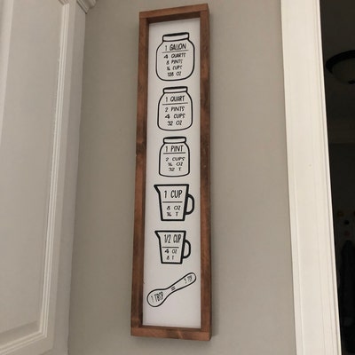 Vertical Kitchen Conversion Sign Framed Farmhouse Sign Kitchen Decor - Etsy