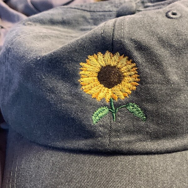 SUNFLOWER Hat - Embroidered Women Men Autumn Garden Baseball Cap - 24 ...
