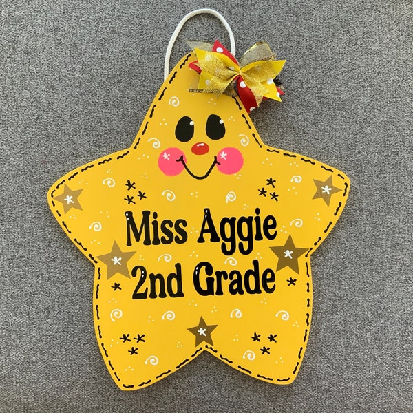 Personalized STAR Teacher SIGN Class Classroom Room Door Plaque Decor ...