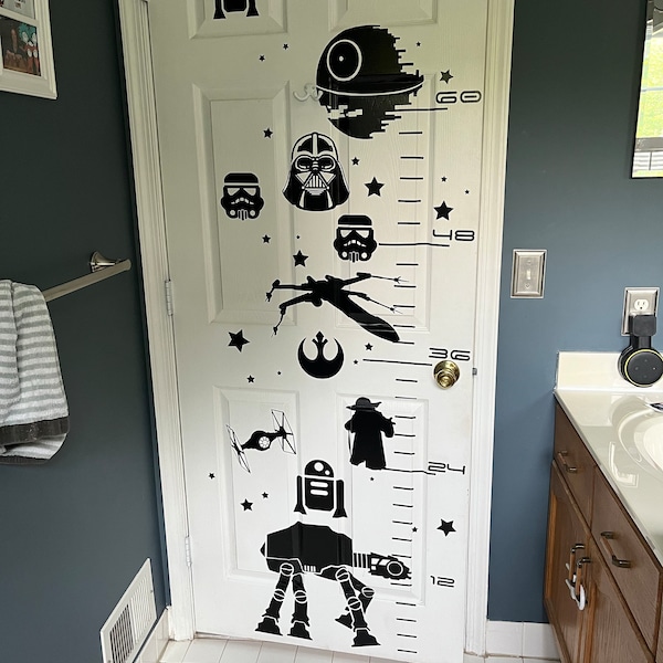 Star Wars Inspired Grow Chart Decal, Child Growth Chart, Mandalorian ...