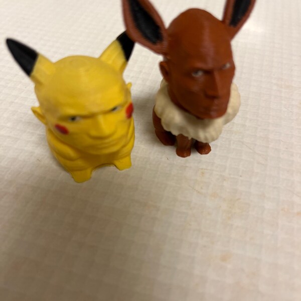 The "rockachu" Pikachu X the Rock 3D Printed Figure - Etsy