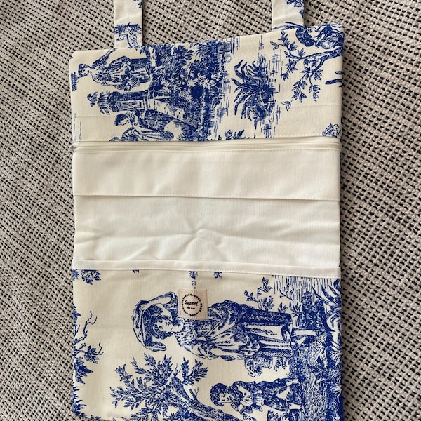Toile De Jouy Fabric,book Sleeve, Book Bag, Book Purse, Book Protector ...