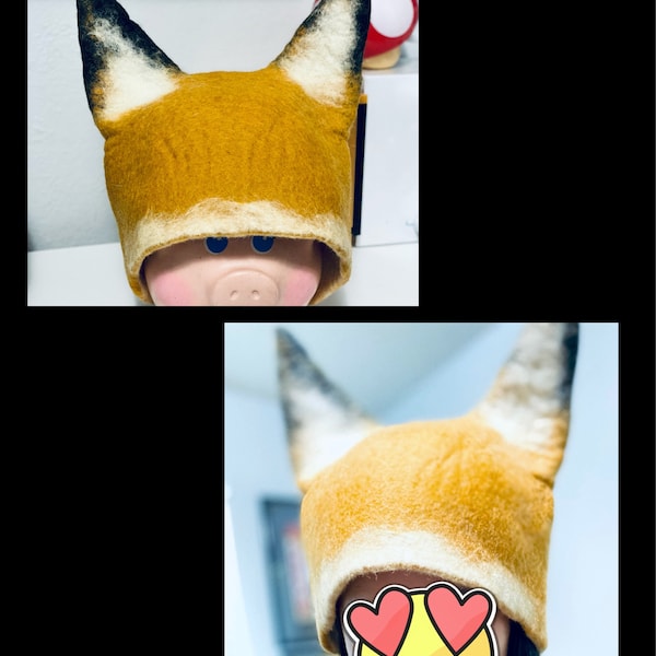 Woodland Red Fox Hat: Realistic Wool Felt With Ears, Fun Festival Hat ...