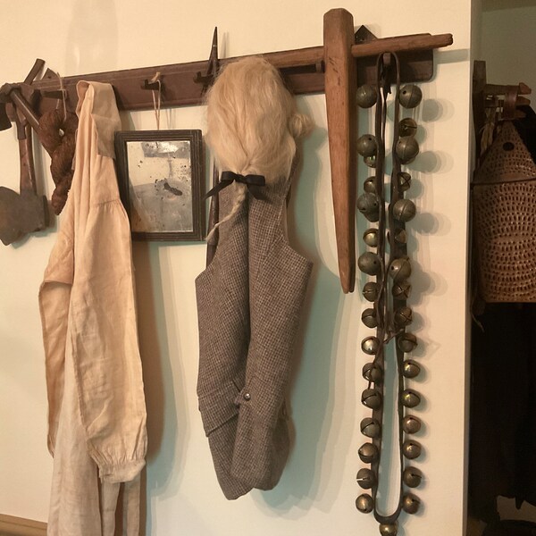 Antique Todhunter Sisters Folk Art Wee Folk Leather and Wire Shelf ...