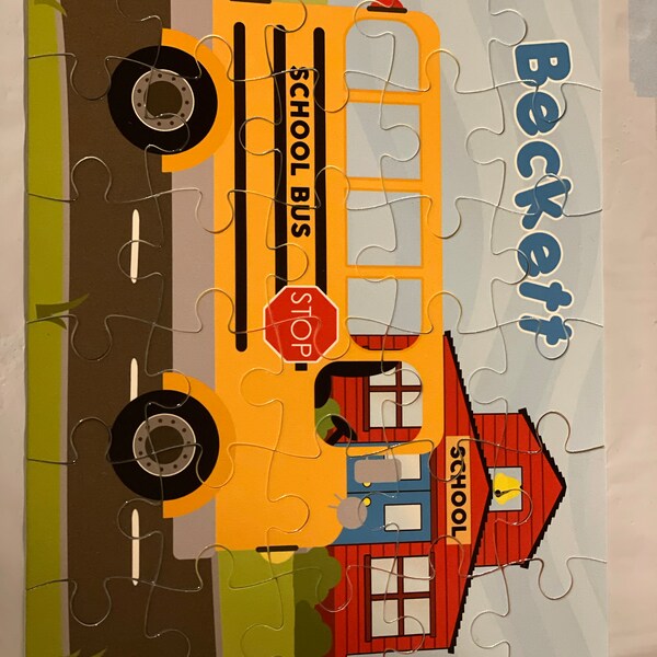 Personalized School Bus Puzzle - Personalized 8" X 10" Puzzle ...