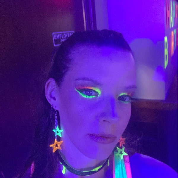 Antithesis Black Rubber Spike Choker (UV Reactive, Necklace, Artwear ...