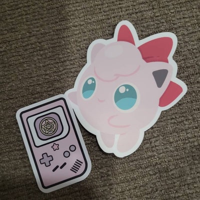 Jigglypuff Bow Sticker Video Game Stickers Laptop Stickers - Etsy