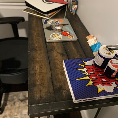 Tortured Reclaimed Distressed Industrial Wood Desk With Rebar Hairpin ...