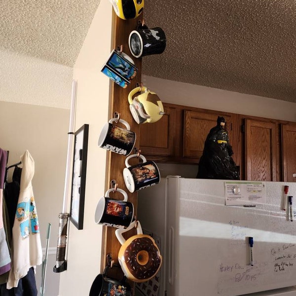 Vertical Mug Rack|space Saver Vertical Mug Holder Rack Apartment Coffee ...