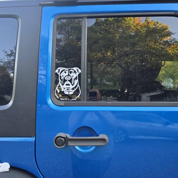 Peeking American Bully Vinyl Sticker for Dog Lovers, American Bully Car ...