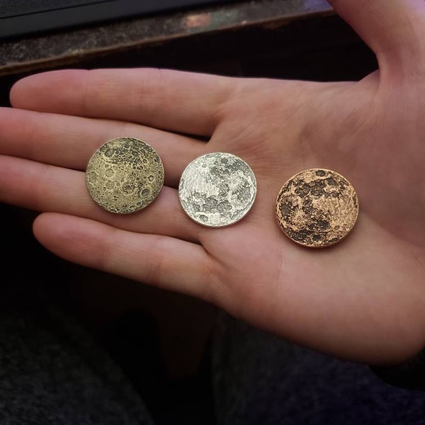 Harvest Moon Coin - 1 Inch/26mm Diameter Brass Moon Token - Realistic ...