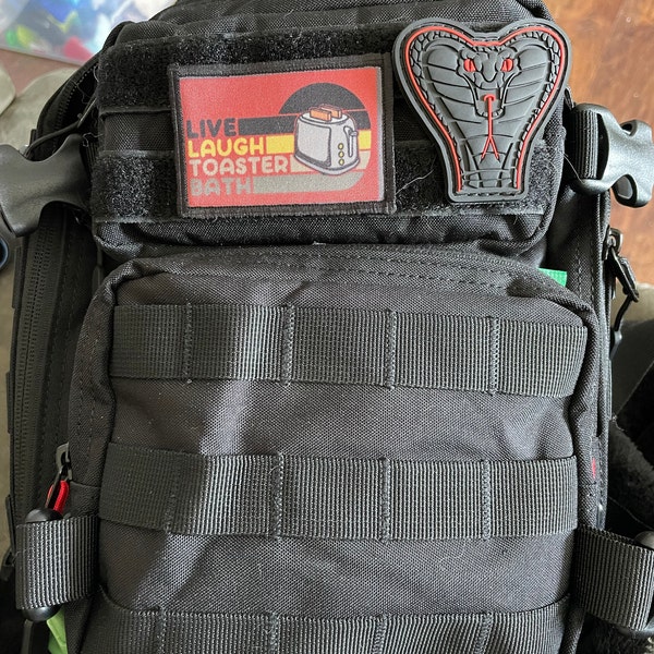 Live Laugh Toaster Bath Funny Morale Patch - 2x3 Hook and Loop - Etsy