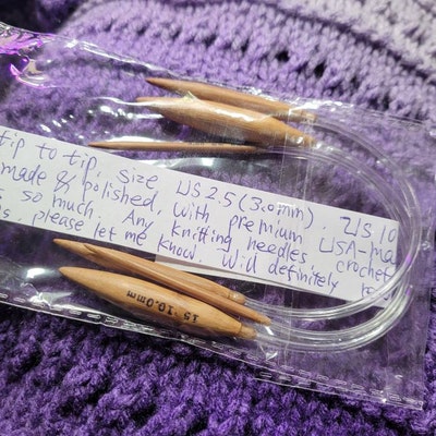 9 Inch Tip to Tip Bamboo Circular Knitting Needle Size US 0 1, 2, 3, 4 ...