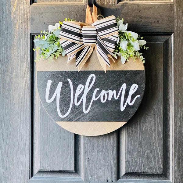 Front Door Decor | Front Door Wreath | Welcome Sign | Front Door Sign ...