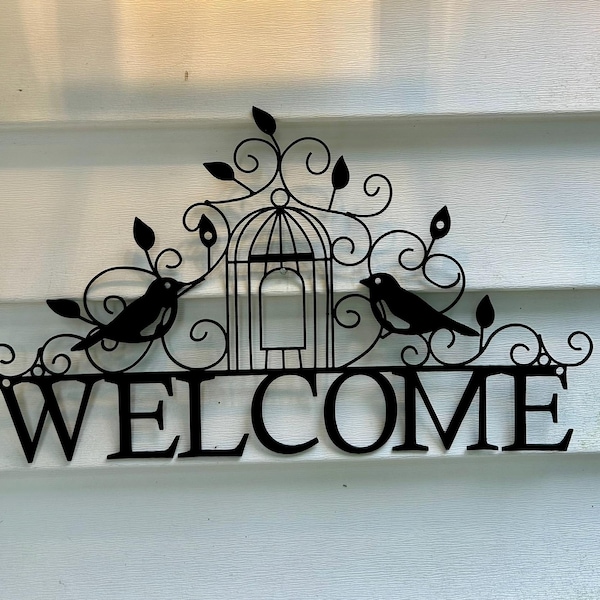 Welcome Home Sign, Metal Word Wall Art, Outdoor House Sign, Entryway ...