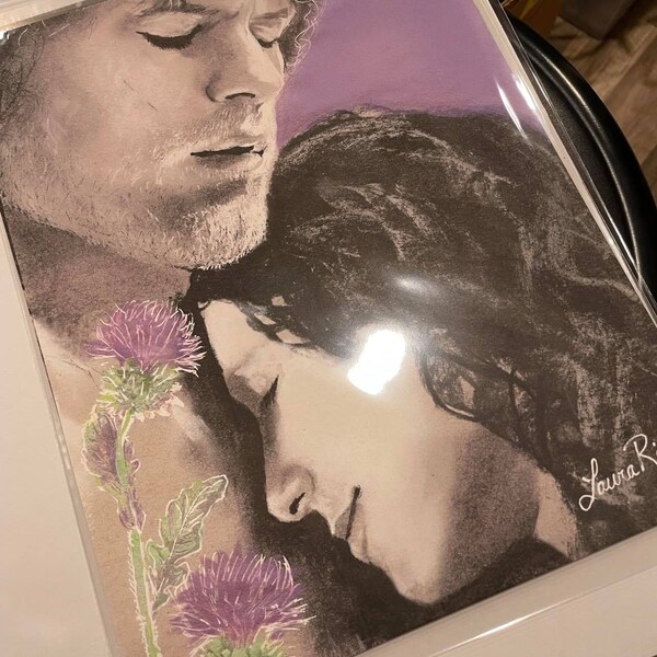 Print or Cards or Postcards or Magnet of Charcoal and Watercolor ...