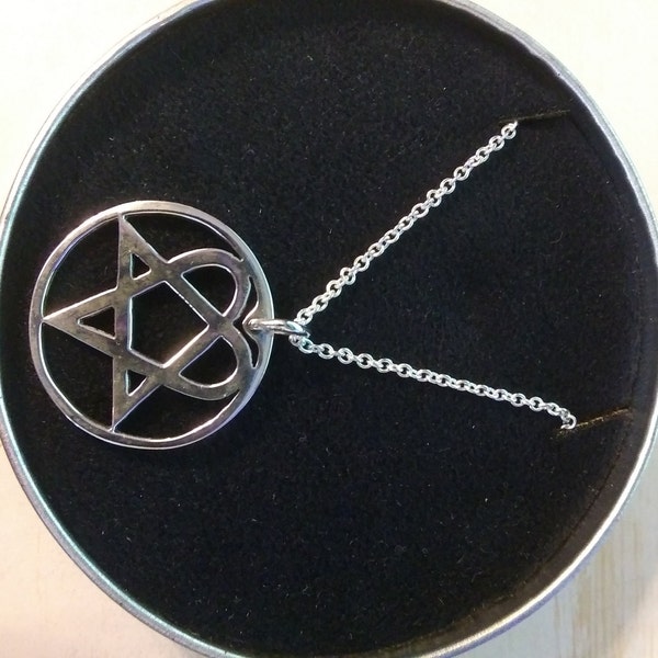 Heartagram Necklace HIM Ville Valo Love Metal - Made in 925 Silver - Etsy