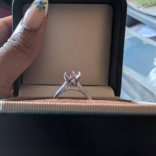 Solid Gold 4mm Width Emerald Cut Moissanite Engagement Ring, Solitaire ...