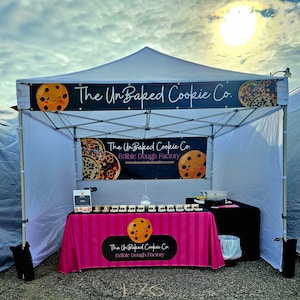 TWO Personalized Tent Banners, Front 1x9 and Back 3x8 Signs That Fit ...