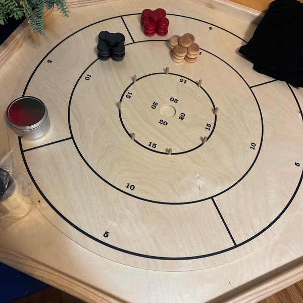 The Gold Standard Crokinole Board - Traditional Octagon Game Set - 23-5 ...