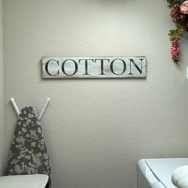 Cotton Sign / You Pick Size /farmhouse Sign / Hand Painted Distressed ...