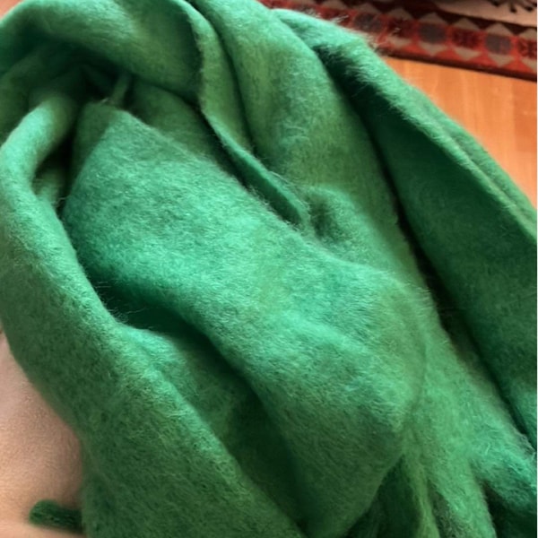 Green, Black, White Oversized Knit Fringe Trim Scarf - Super Soft ...