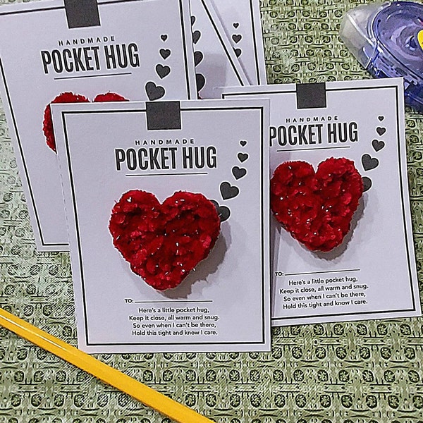 PRINTABLE Pocket Hug Tags - Digital PDF - DIY Packaging, Backing and ...