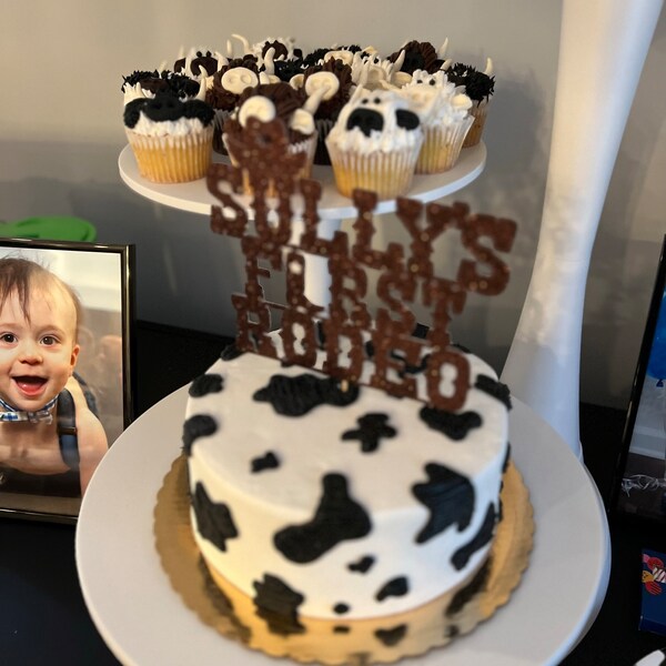 Personalized First Rodeo Birthday Cake Topper, Cowboy Birthday, Cowgirl ...