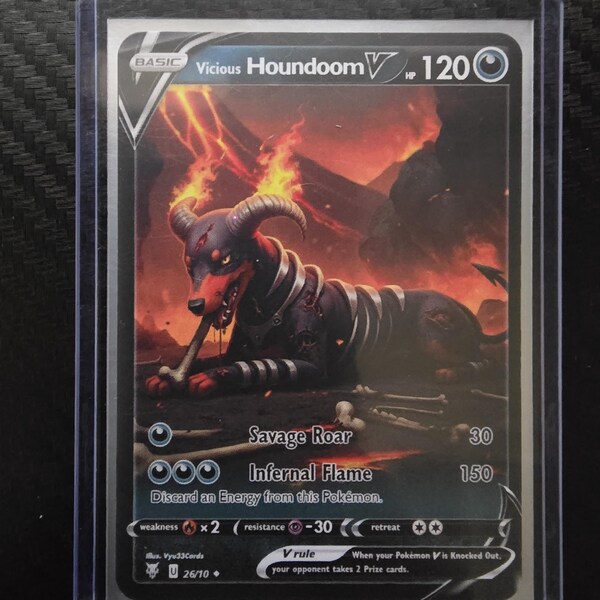 Houndoom Custom Horror Pokémon Fan-art Card - Etsy