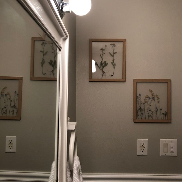 Large Pressed Flower Frame - Botanicals Framed Art - Wall Decor ...