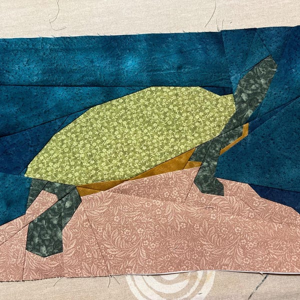 Turtle Fpp--woodland and Riverside Animals Series--paper Piecing Quilt ...