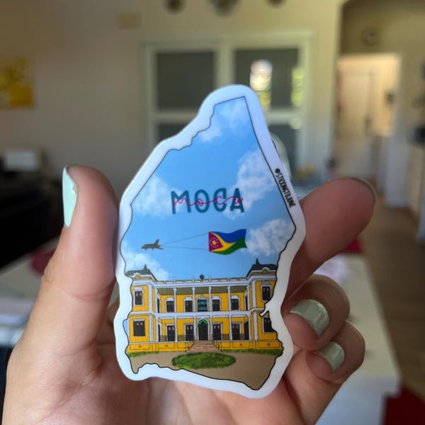 Moca Puerto Rico Map Matte Sticker for Laptops, Water Bottles, and ...