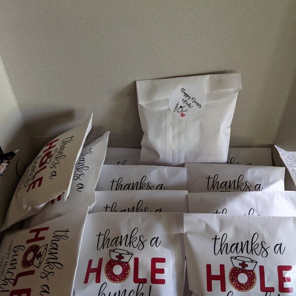 Nurses Week Donut Bags LINED - Nurses Week Gift Bags - Nurse ...