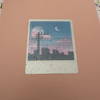 Holographic Aesthetic Sticker: Lofi City Polaroid Stickers for Planners ...