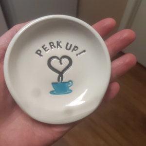 Perk up Ceramic Spoon Rest Mini Teaspoon Rest Coffee Lovers Gift Spoon ...