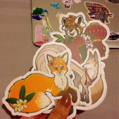 Nine Tailed Kitsune Sticker - Etsy