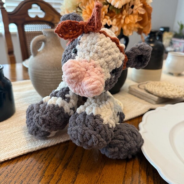 Charlie the Calf Crochet Pattern No Sew Low Sew Crochet Amigurumi Pattern Baby Cow Calf Highland ...