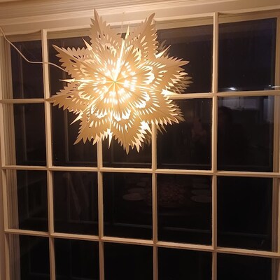 Snowflake Star Light Lantern , Folding Paper Light, Lamp Night Light ...
