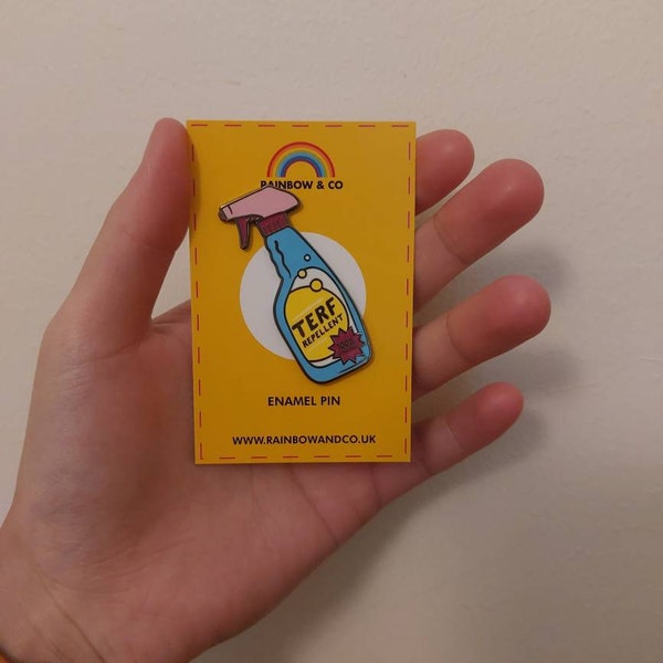 TERF Repellent Enamel Pin | Trans Rights Pride Badge - Etsy