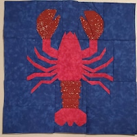 The Lobster Quilt Block #47 - 12 Inch PDF Paper Piecing Pattern - Etsy ...