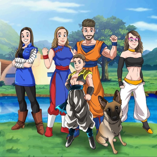 Custom Portrait DBZ Dragon Ball Z Custom Anime Portrait , Couple Anime ...