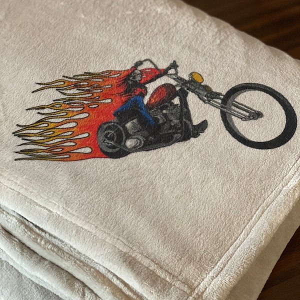 Outlaw Biker Fire Flames Custom Motorcycle Car Repair Shop Bike Rider ...