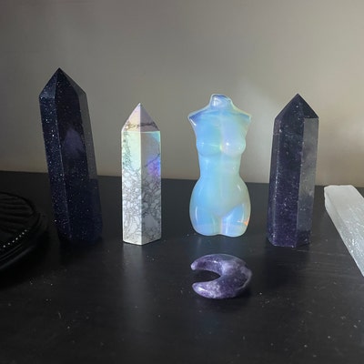 Blue Goldstone Point, Blue Sandstone Tower, Polished Sparkle Goldstone ...