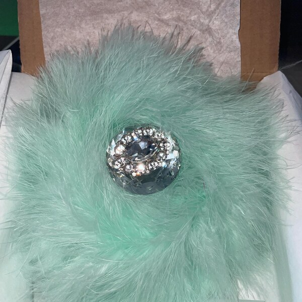 Powder Puff ~ Body Dusting Powder Puff ~ off White Fur Puff With Pink ...